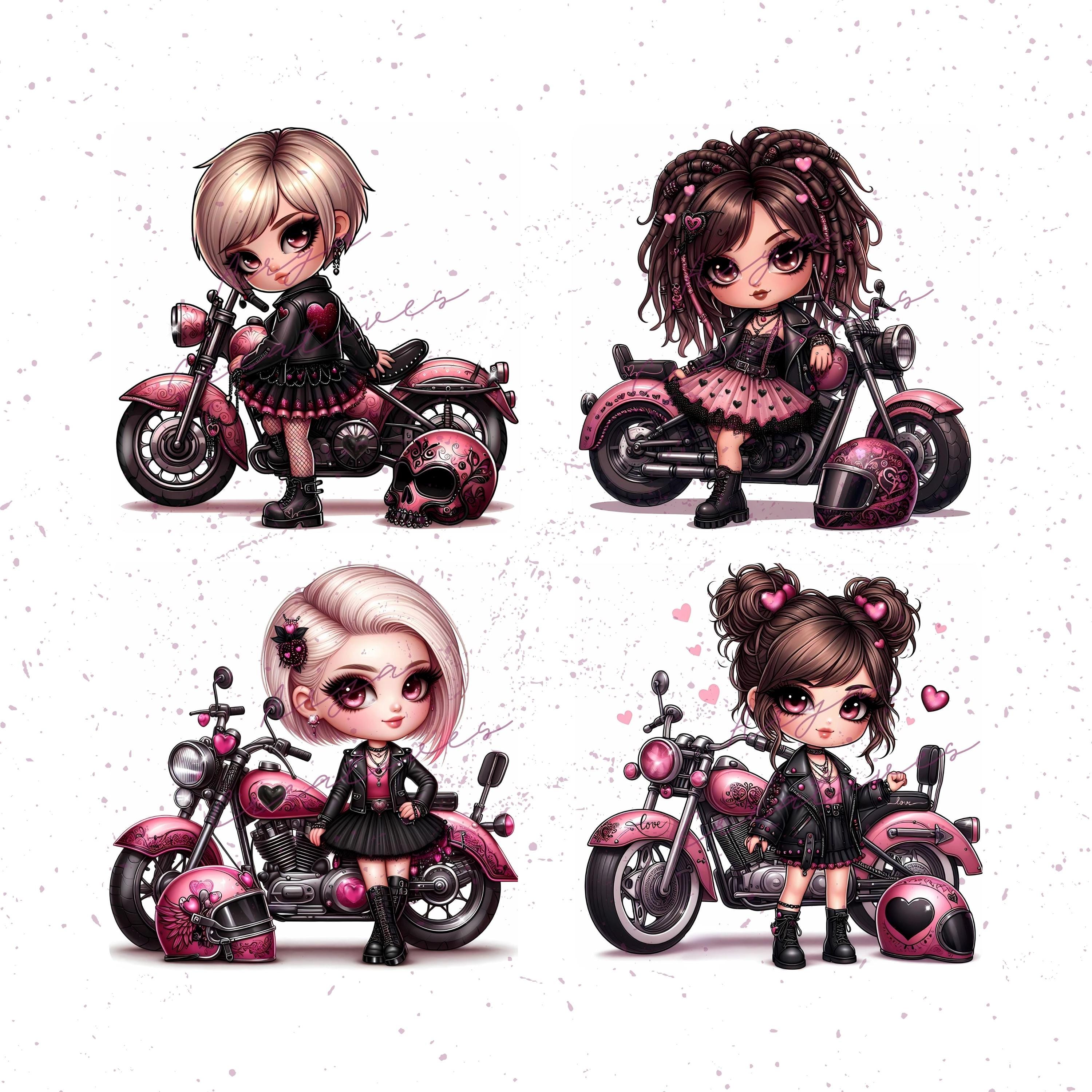 Valentine's Day Chibi Biker Girl Clipart: Hiphop Style (25 JPG) - Etsy