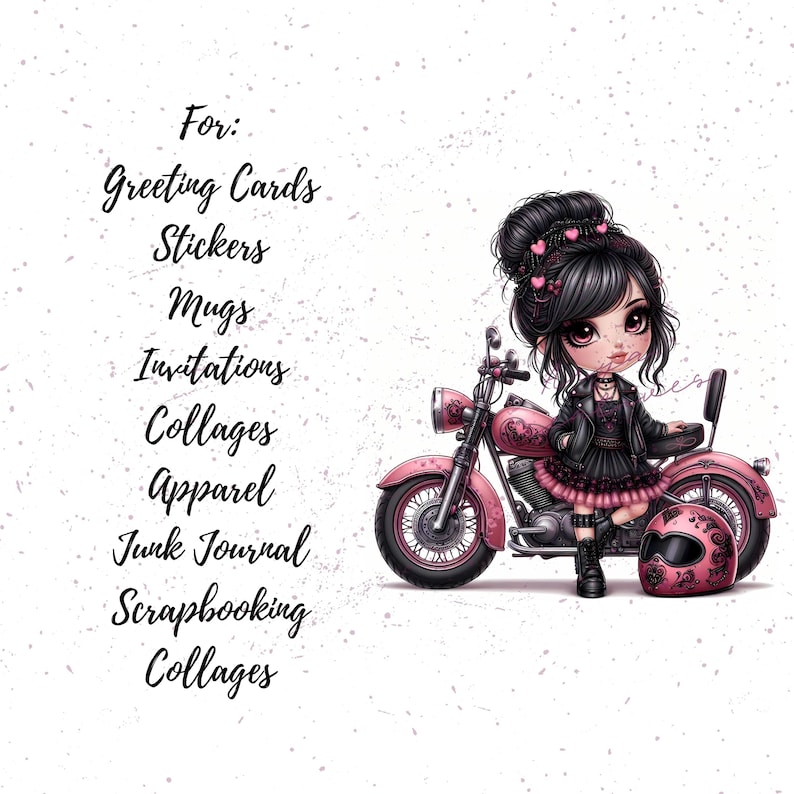 Valentine's Day Chibi Biker Girl Clipart: Hiphop Style (25 JPG) - Etsy