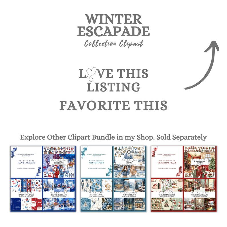 Watercolor Winter Travel Clipart Bundle: Holiday Adventure PNG (digital ...