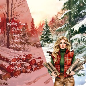 Watercolor Christmas Backgrounds: Rustic Winter Scenes Digital Paper ...