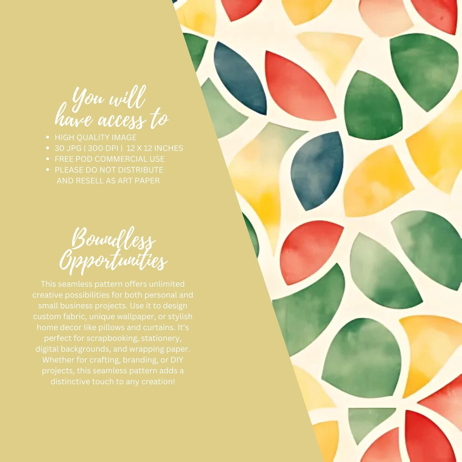 Watercolor Italian Tile Seamless Pattern: Amalfi Summer Designs ...