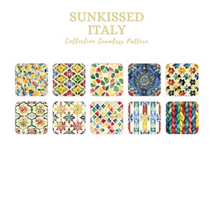 Watercolor Italian Tiles Seamless Pattern, Watercolor Italy, Tiles ...