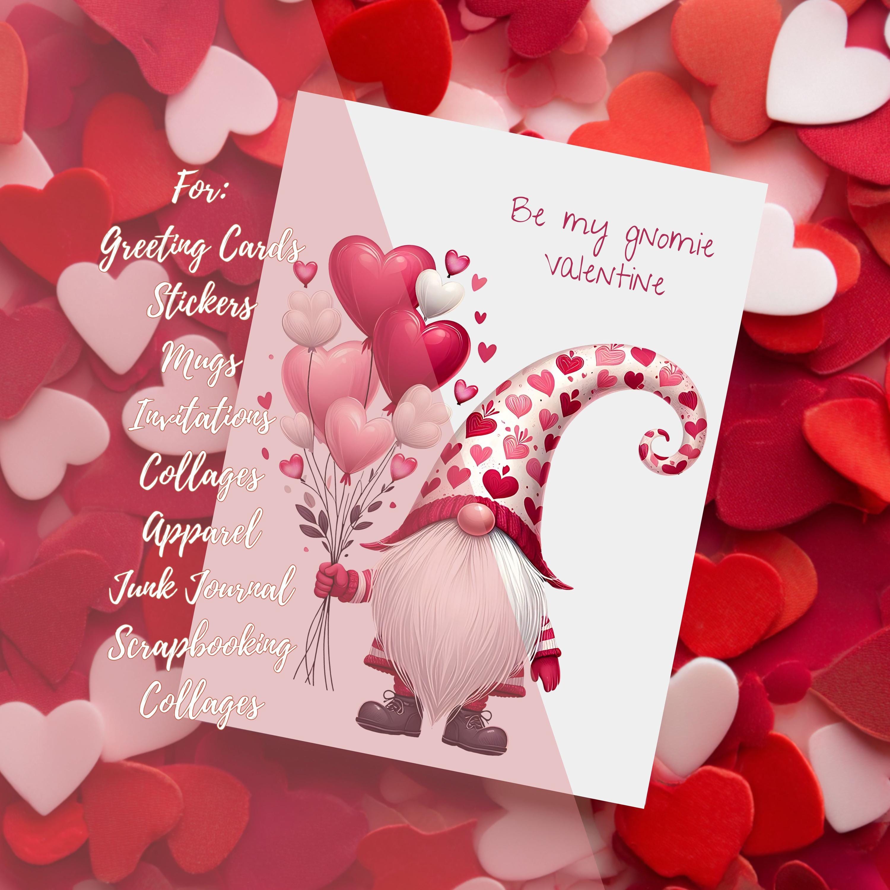 Watercolor Valentines Gnomes Clipart: Whimsical Gnomes PNG ...