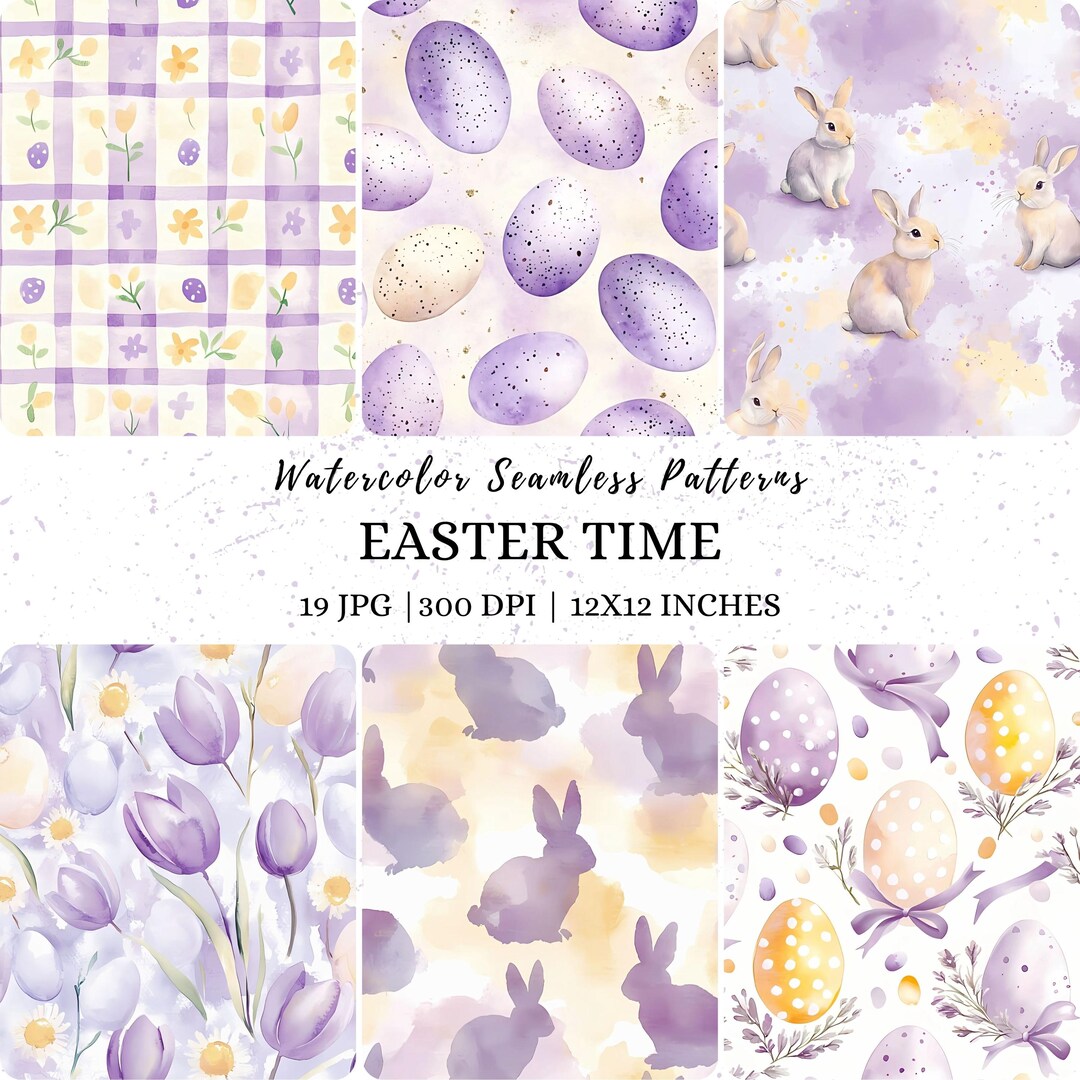 Watercolor Easter Seamless Pattern, Easter Background, Springtime ...
