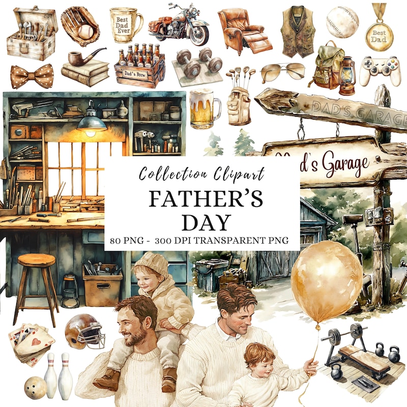 Fathers Day Clipart - Etsy