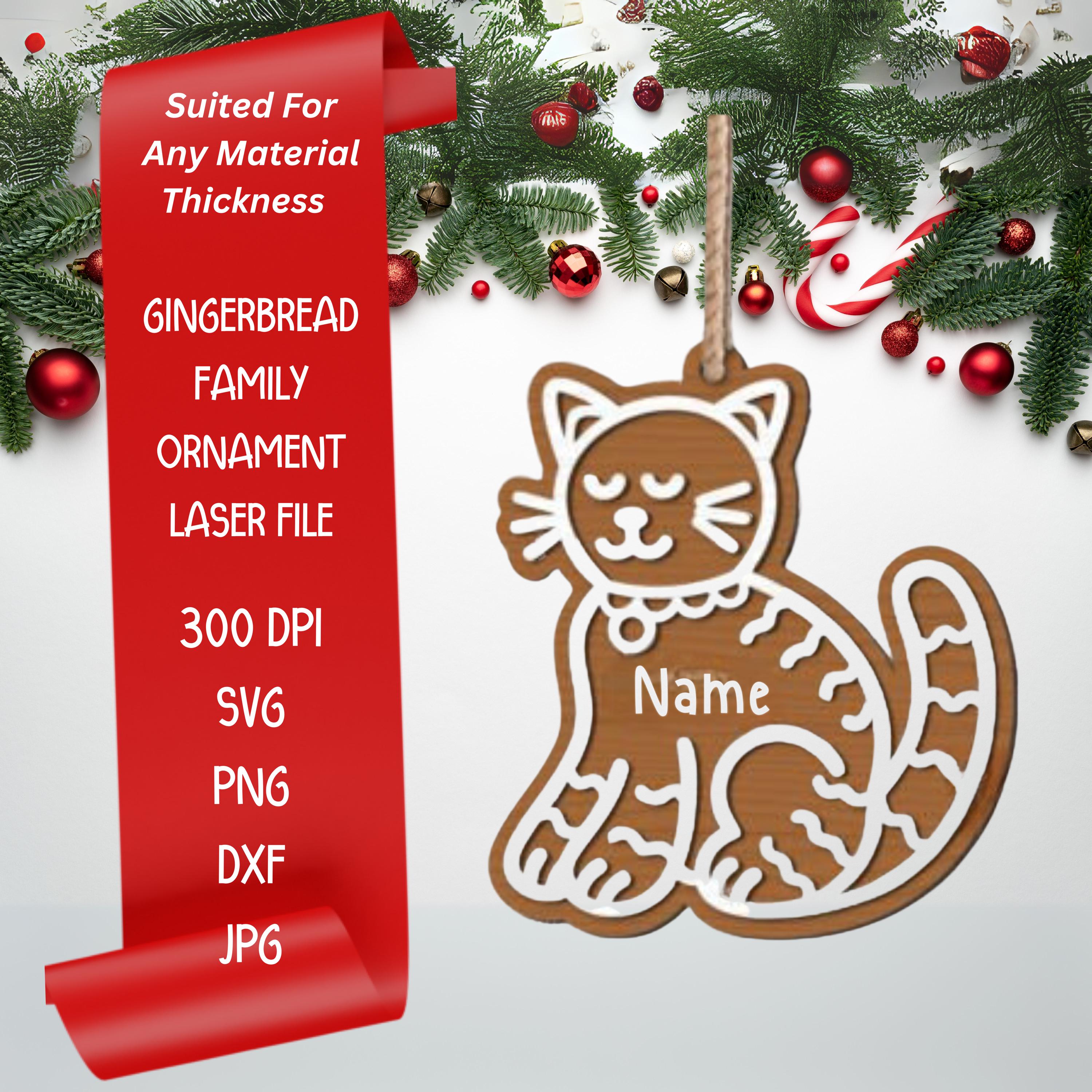 3D Gingerbread Cat SVG Laser Cut Files - Etsy