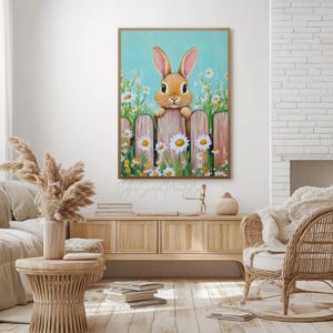 Rabbits in Spring Print Easter Printable Wall Art Easter Bunny Wall Art ...