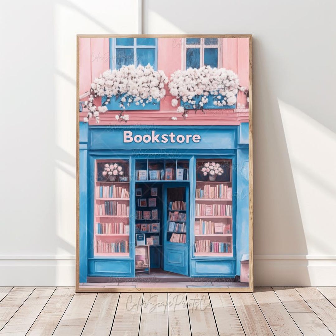 Vintage Bookstore Wall Art New York Bookshop Art Reading Art Print ...