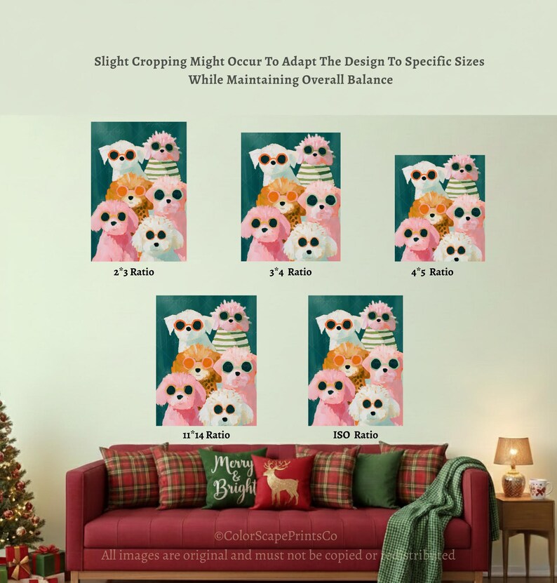 150 Colorful Winter Prints Whimsical Christmas Wall Art Mega Bundle ...