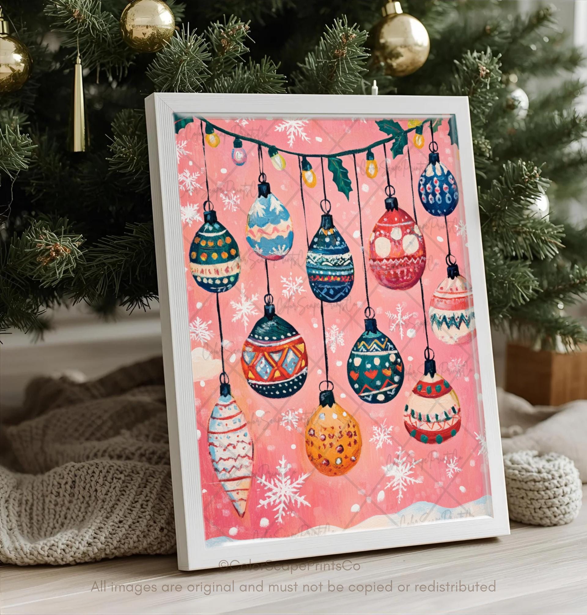 Christmas Wall Art Set of 3 Pastel Holiday Prints Whimsical Christmas ...