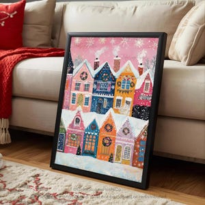 Christmas Wall Art Set of 3 Pastel Holiday Prints Whimsical Christmas ...