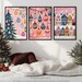 Christmas Wall Art Set of 3 Pastel Holiday Prints Whimsical Christmas ...