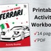 Ferrari CAR THEME Preschool + Kindergarten Kids Teen Activity Booklet ...