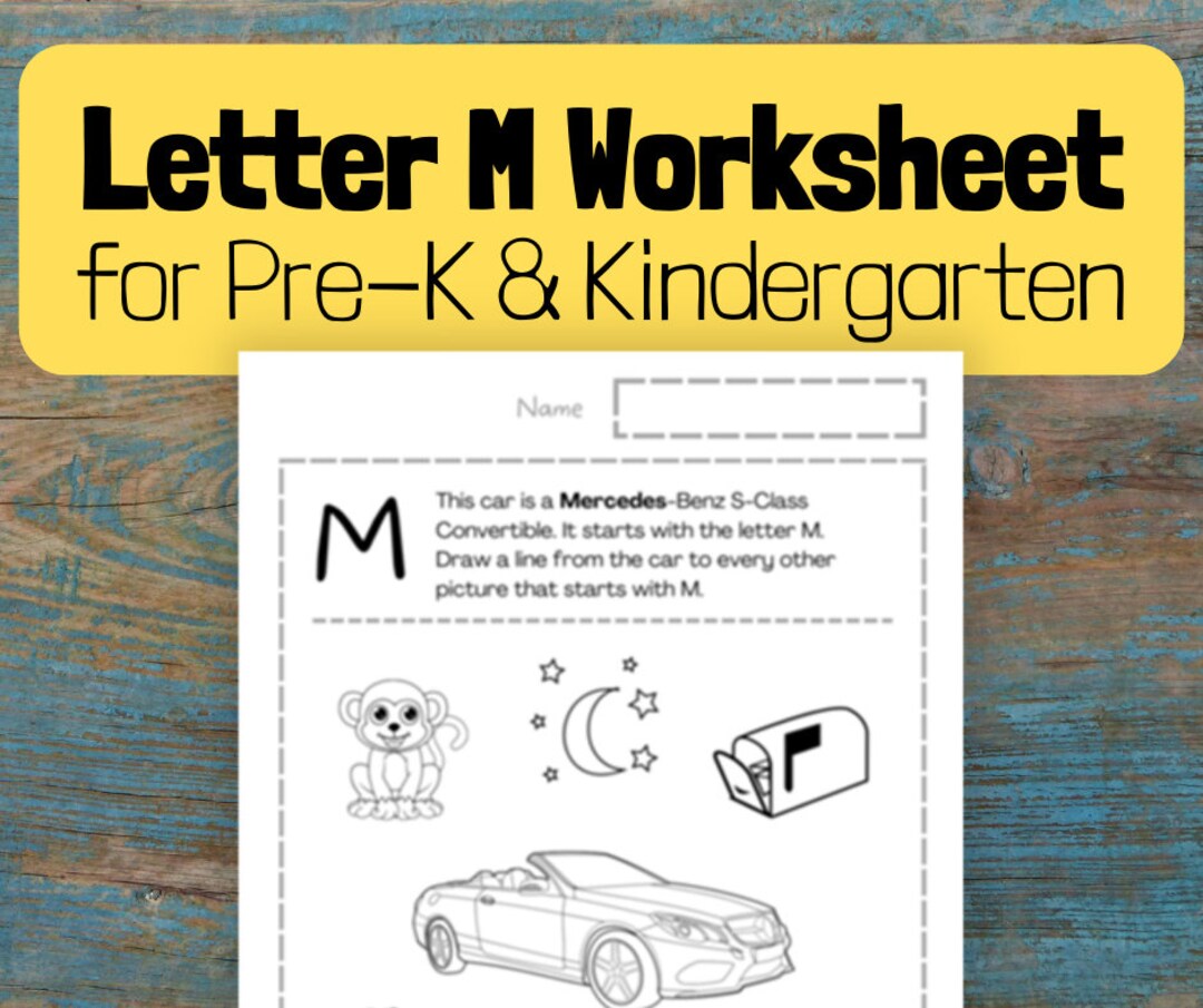 Letter M Worksheet for Kids Sound Matching Sample Preschool ...
