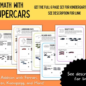 Math Worksheet for Kindergarten SET OF 2 Learn Addition Digital ...