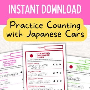 Preschool Pre-k Kindergarten Counting Worksheets JAPANESE - Etsy