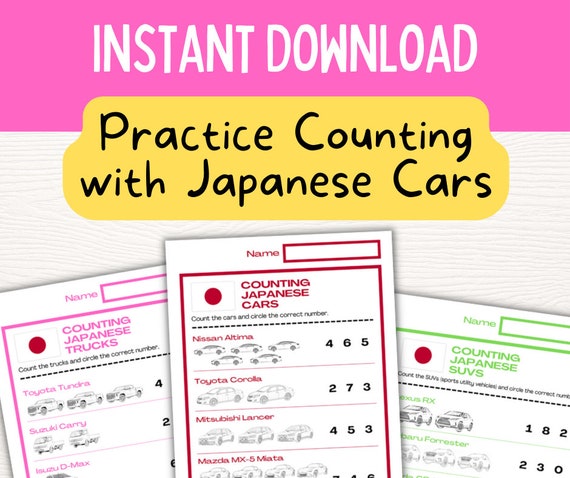 Preschool Pre-k Kindergarten Counting Worksheets JAPANESE - Etsy