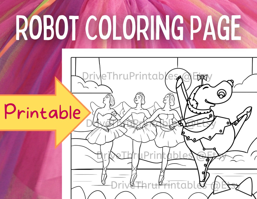 Printable Robot Coloring Page for Kids and Adults, Printable Coloring ...