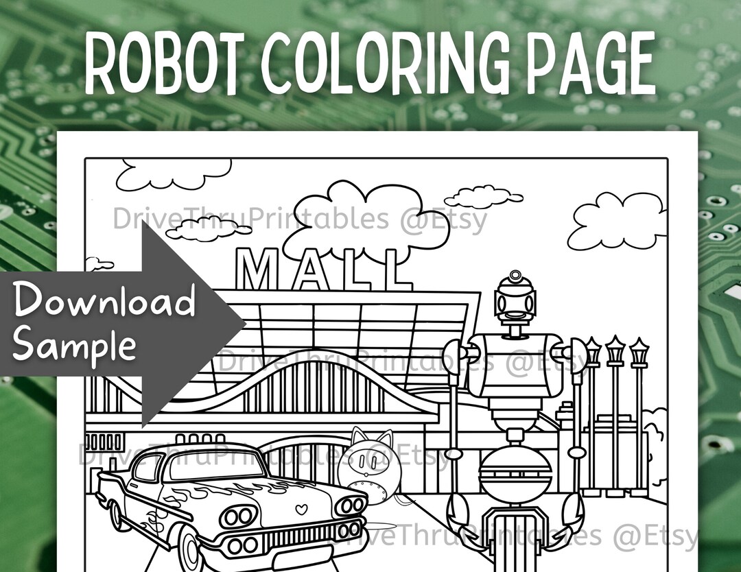 Printable Robot Coloring Page for Kids and Adults, Printable Coloring ...