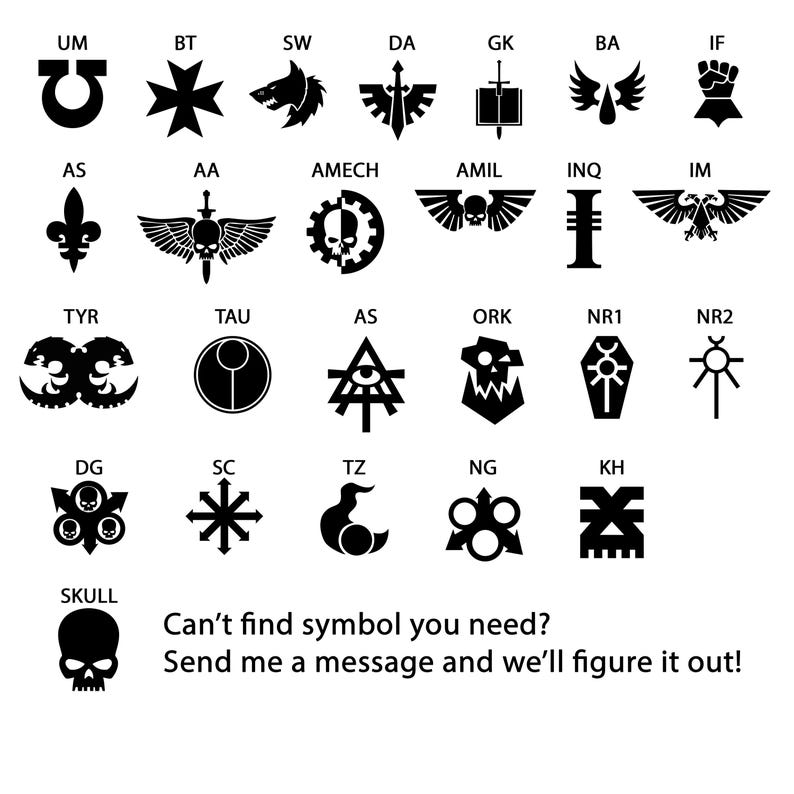 Customizable Squad Marker Set With Faction Symbols Digital Asset STL 3d ...