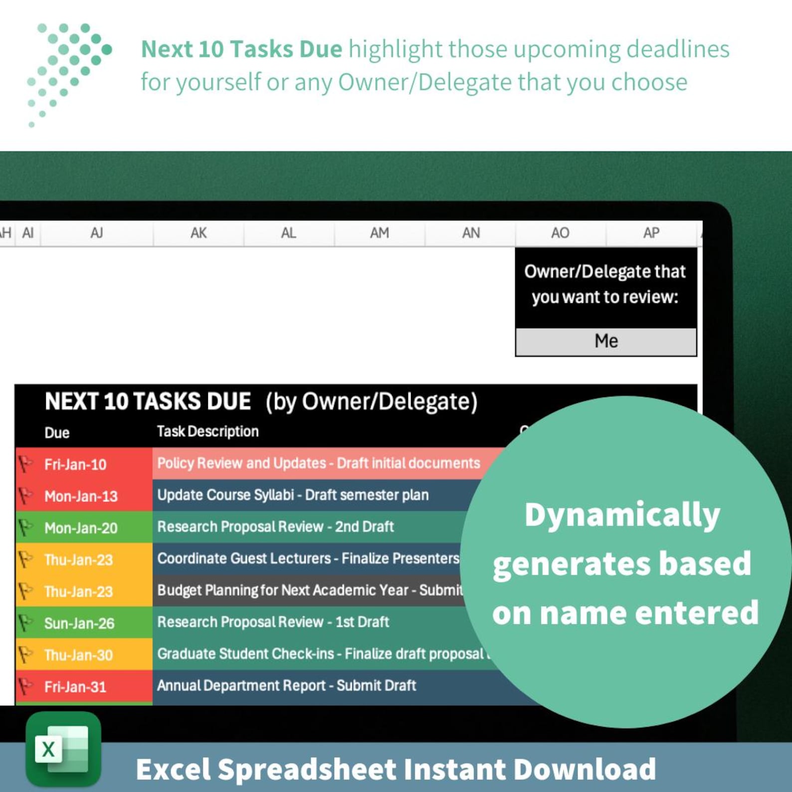 Task Management Template and Dashboard | Team and Project Management ...