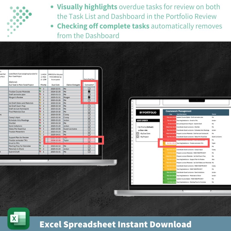 Task Management Template and Dashboard | Team and Project Management ...