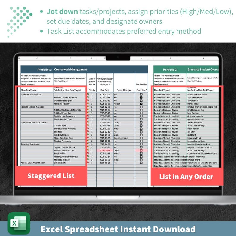 Task Management Template and Dashboard | Team and Project Management ...