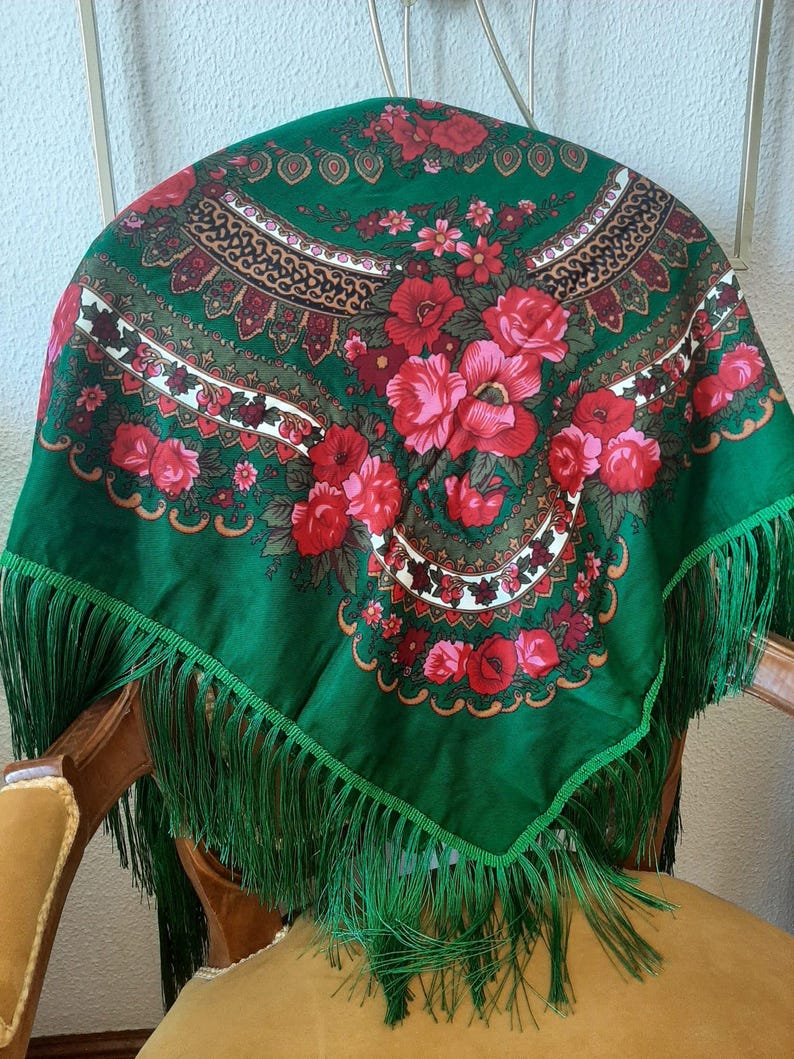 Portuguese Folclore Scarf Red Tradicional Minho Shawl Regional Folklore ...