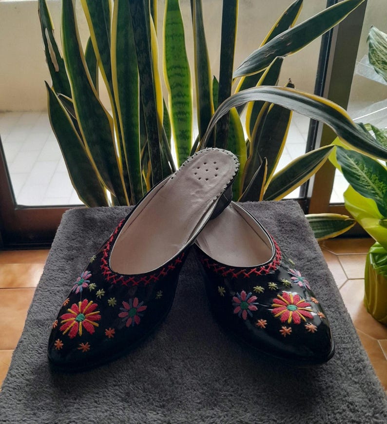 Portuguese Folclore Clogs Patent Leather Hand Embroidery Tradicional ...