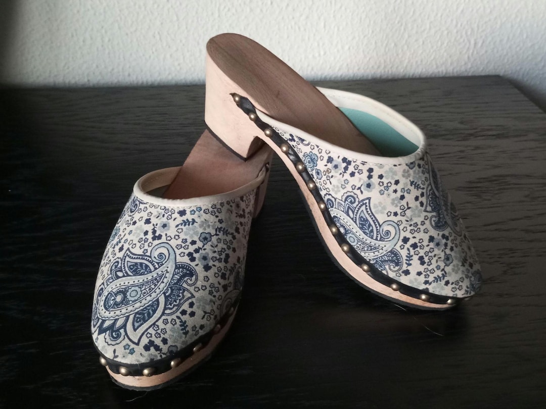 Portuguese Folklore Clogs Wood Blue Tradicional Minho Shawl Handmade ...