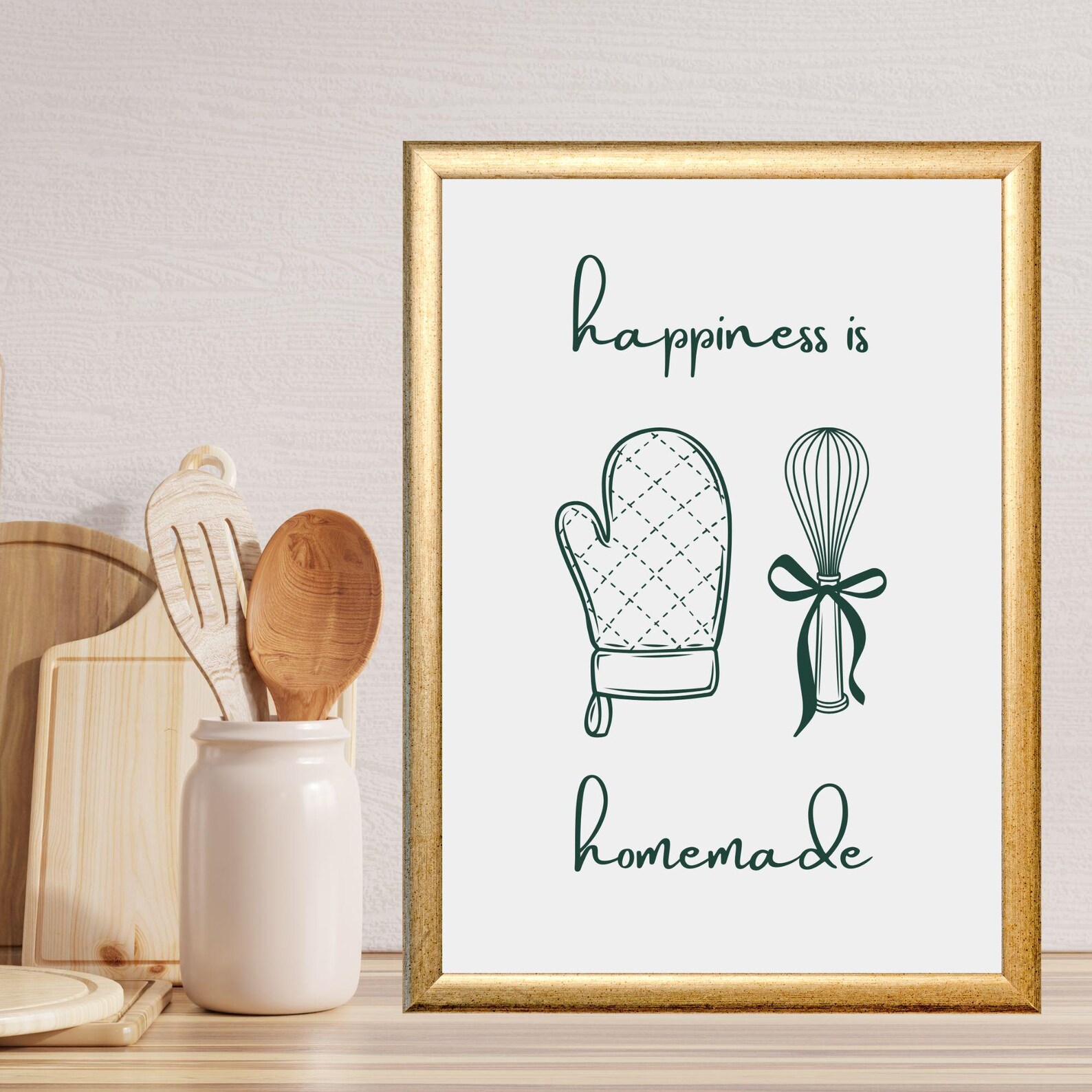 Happiness is Homemade Wall Art / Cooking Stuff / Kitchen Wall Decor ...