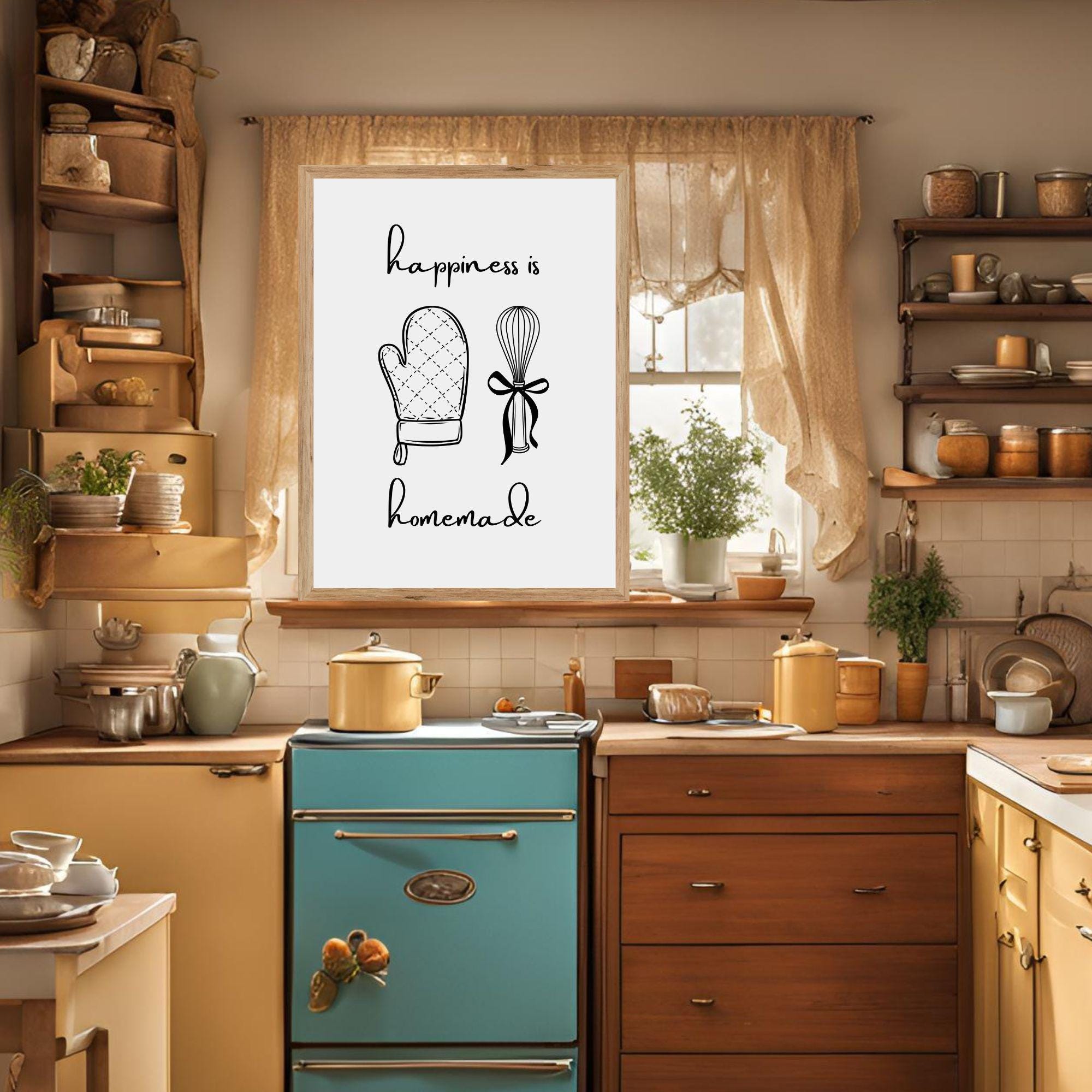 Happiness is Homemade Wall Art / Cooking Stuff / Kitchen Wall Decor ...