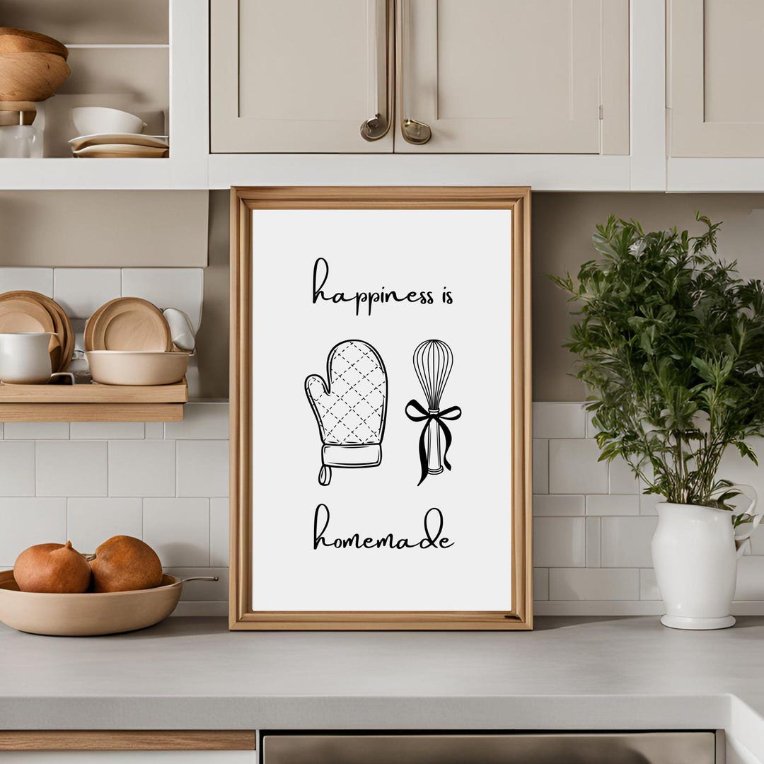 Happiness is Homemade Wall Art / Cooking Stuff / Kitchen Wall Decor ...