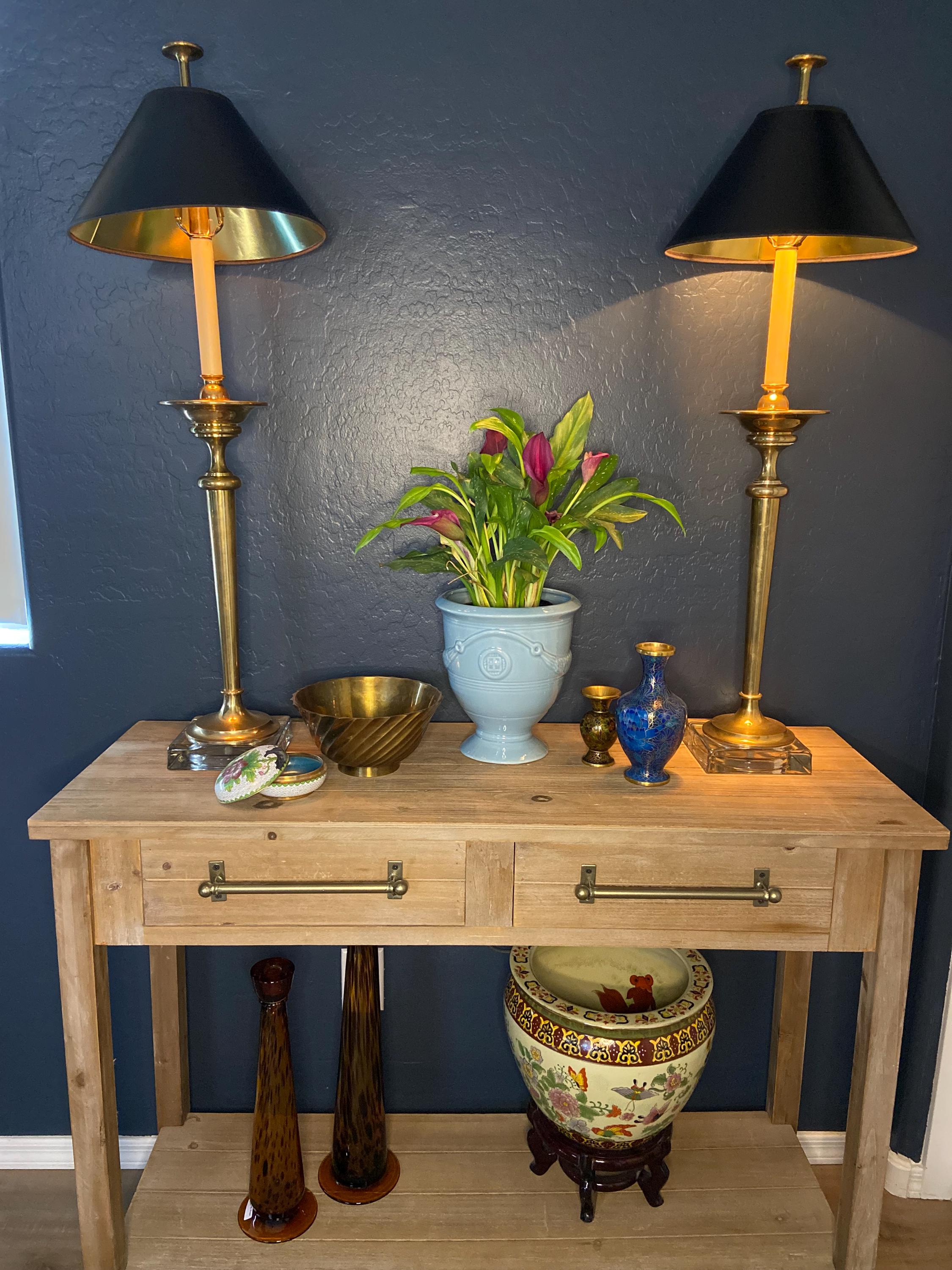 Mid-century Modern Brass Buffet Lamps - Vintage - Etsy