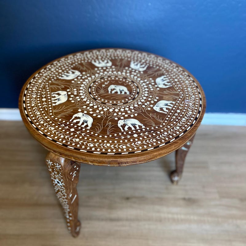 Bone Inlay End Table - Etsy
