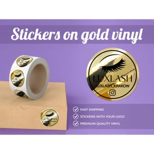 Gold Stickers, Custom Metallic Logo Labels, Stickers Personalized ...