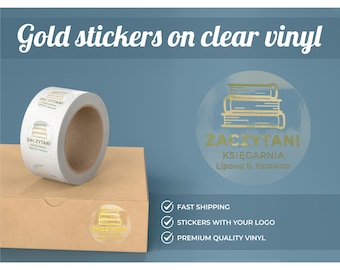 Custom Clear Logo Labels Stickers Personalized Business Logo, Rectangle ...