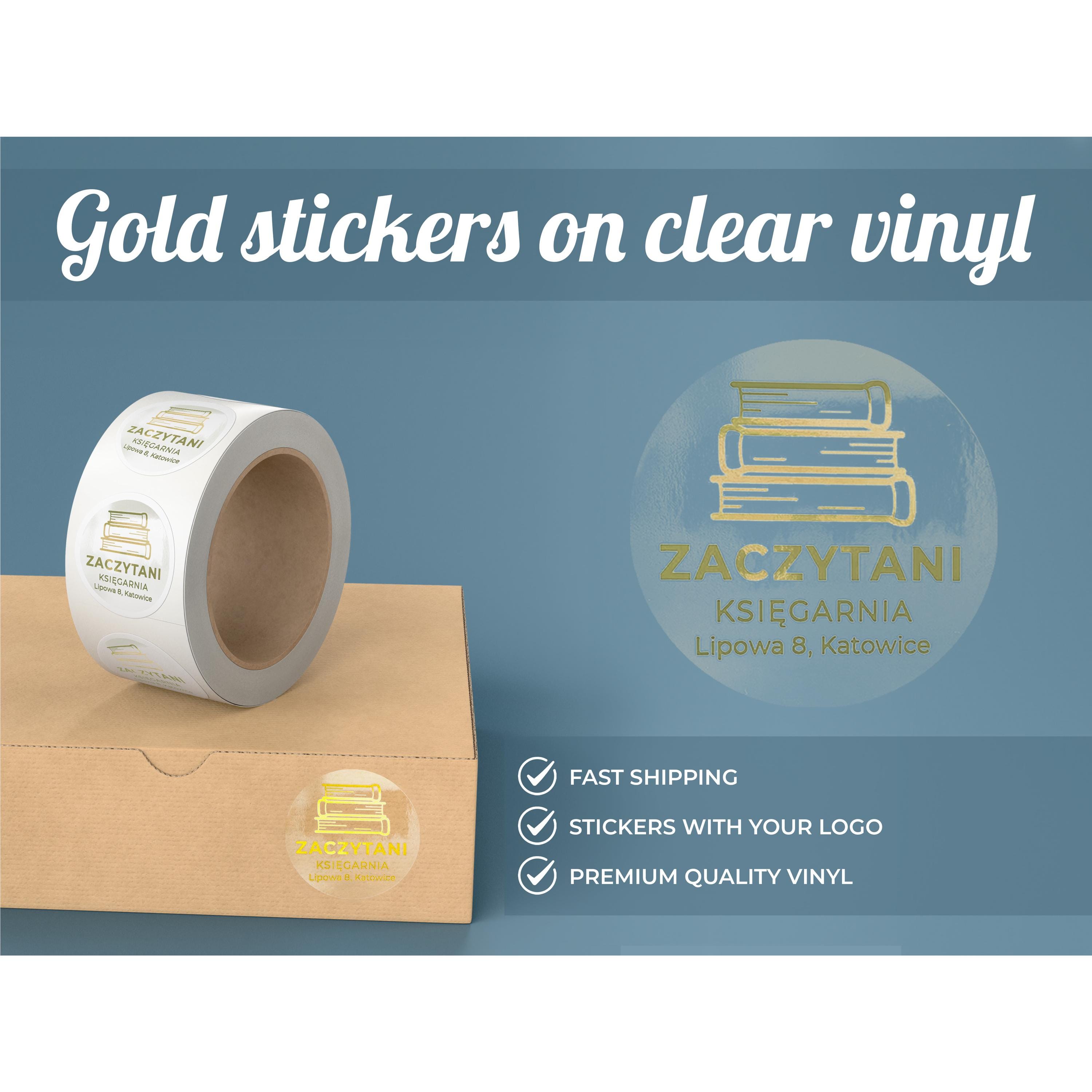 Gold Stickers, Custom Clear Logo Labels Stickers Personalized Business ...