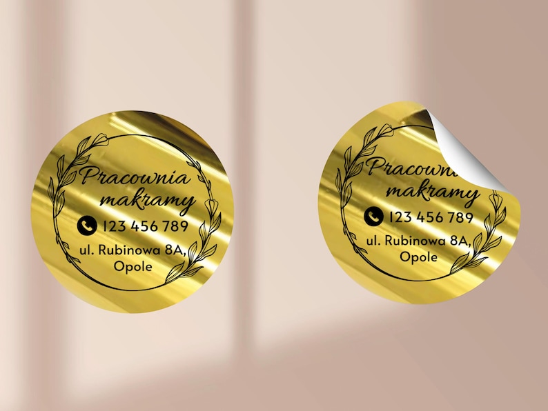 Gold Stickers, Custom Metallic Logo Labels, Stickers Personalized ...