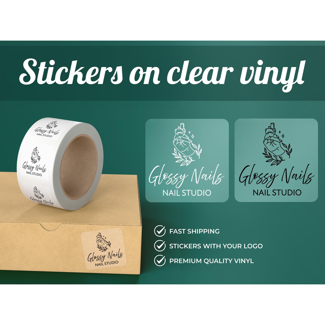 Custom Clear Logo Labels Stickers Personalized Business Logo, Square ...