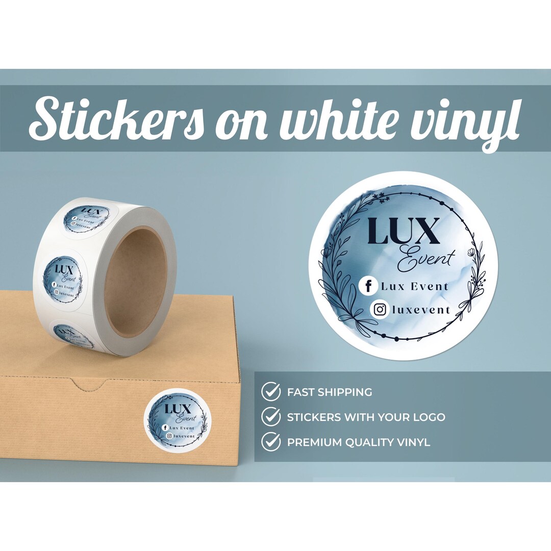 Custom Logo Labels on a Roll, Circle BOPP Stickers, Multiple Sizes ...