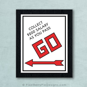 GO // Monopoly 8x10 Art Print // Game Room Wall Art // Vintage Board ...