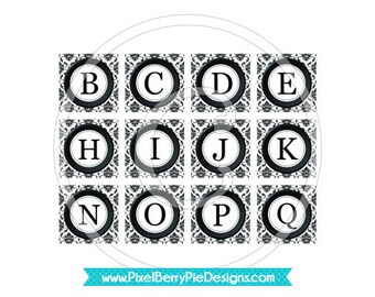 Vintage Typewriter Keys 1 inch Printable Circles Antique | Etsy