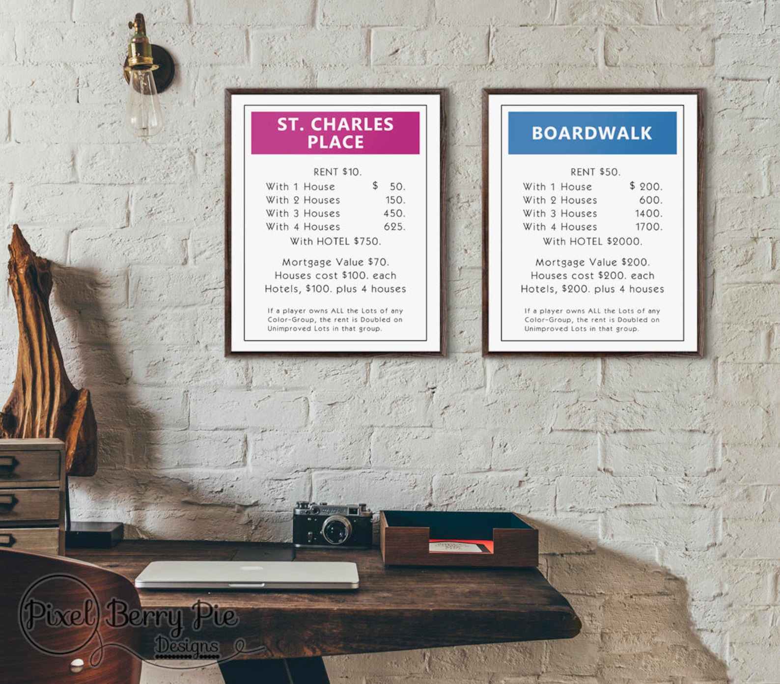 DIGITAL DOWNLOAD Original Monopoly Property Printable Artwork File ...