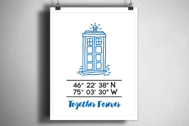 Custom TARDIS Coordinates Print // 8x10 Personalized Doctor - Etsy
