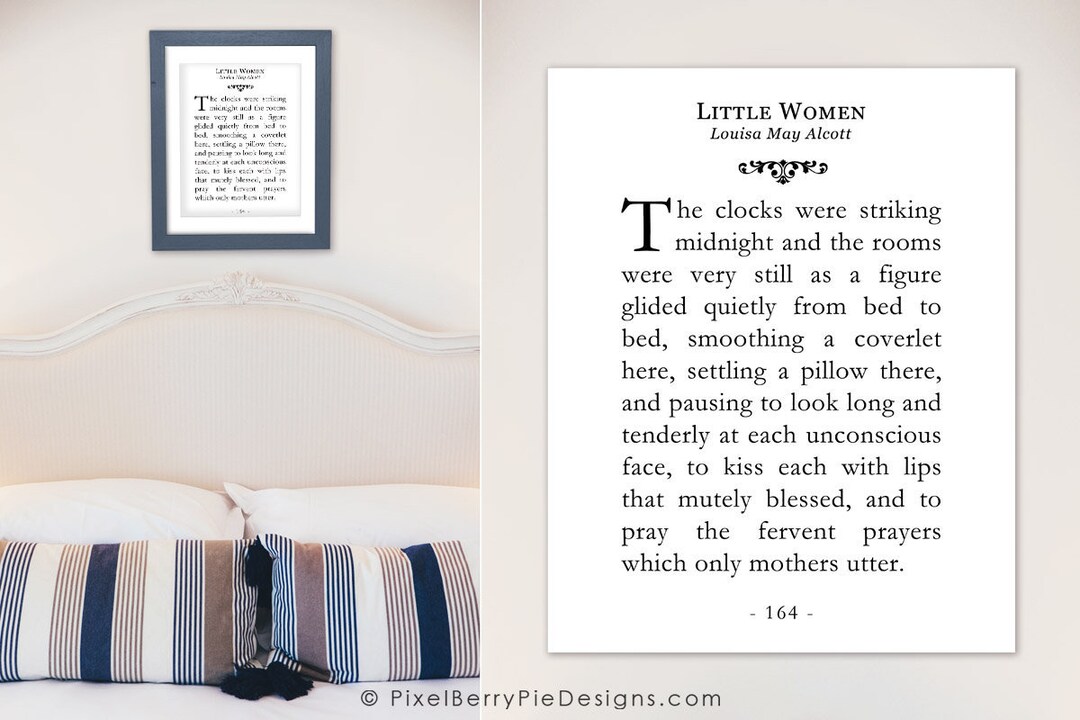 Little Women, Quote About Marmee, Mothers, Book Page Enlargement ...