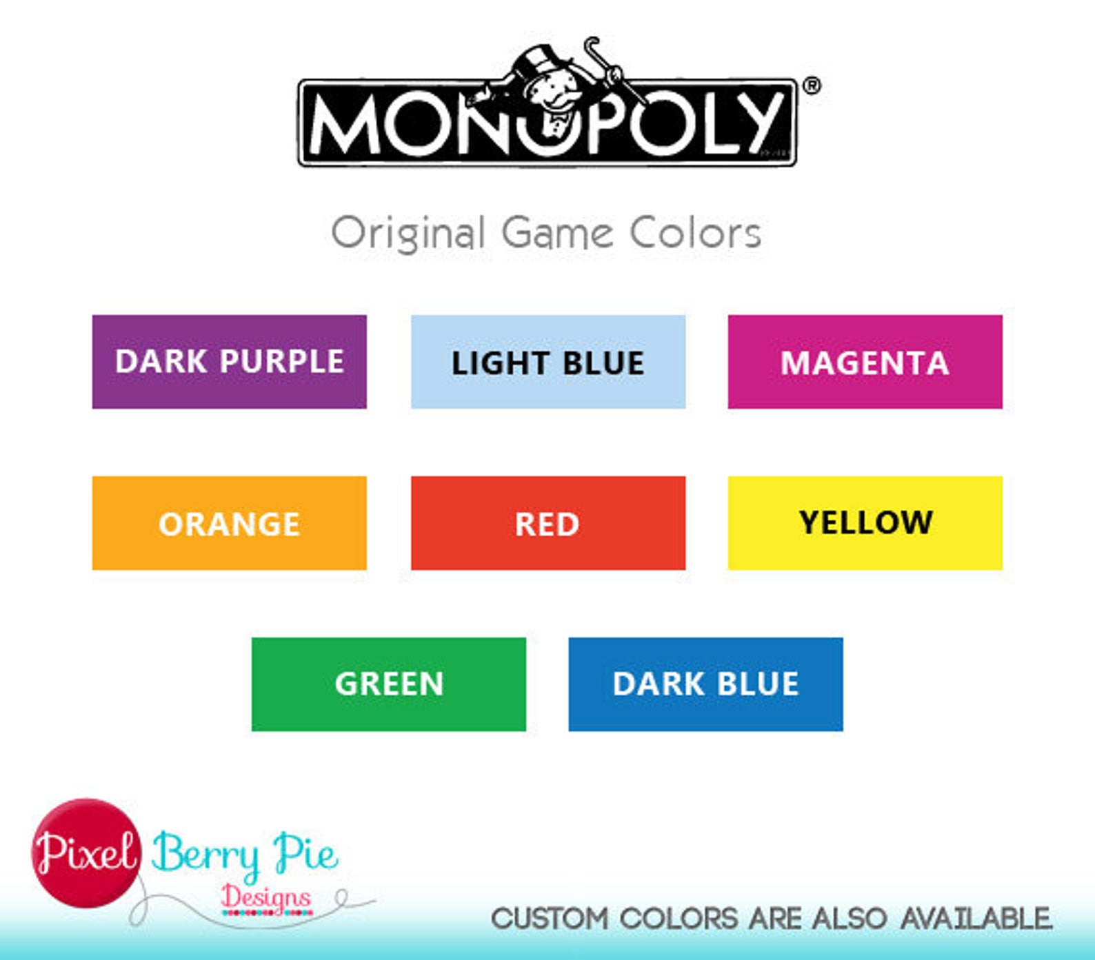 Monopoly Property Card Art Print 8x10 // Game Room Wall Art // | Etsy