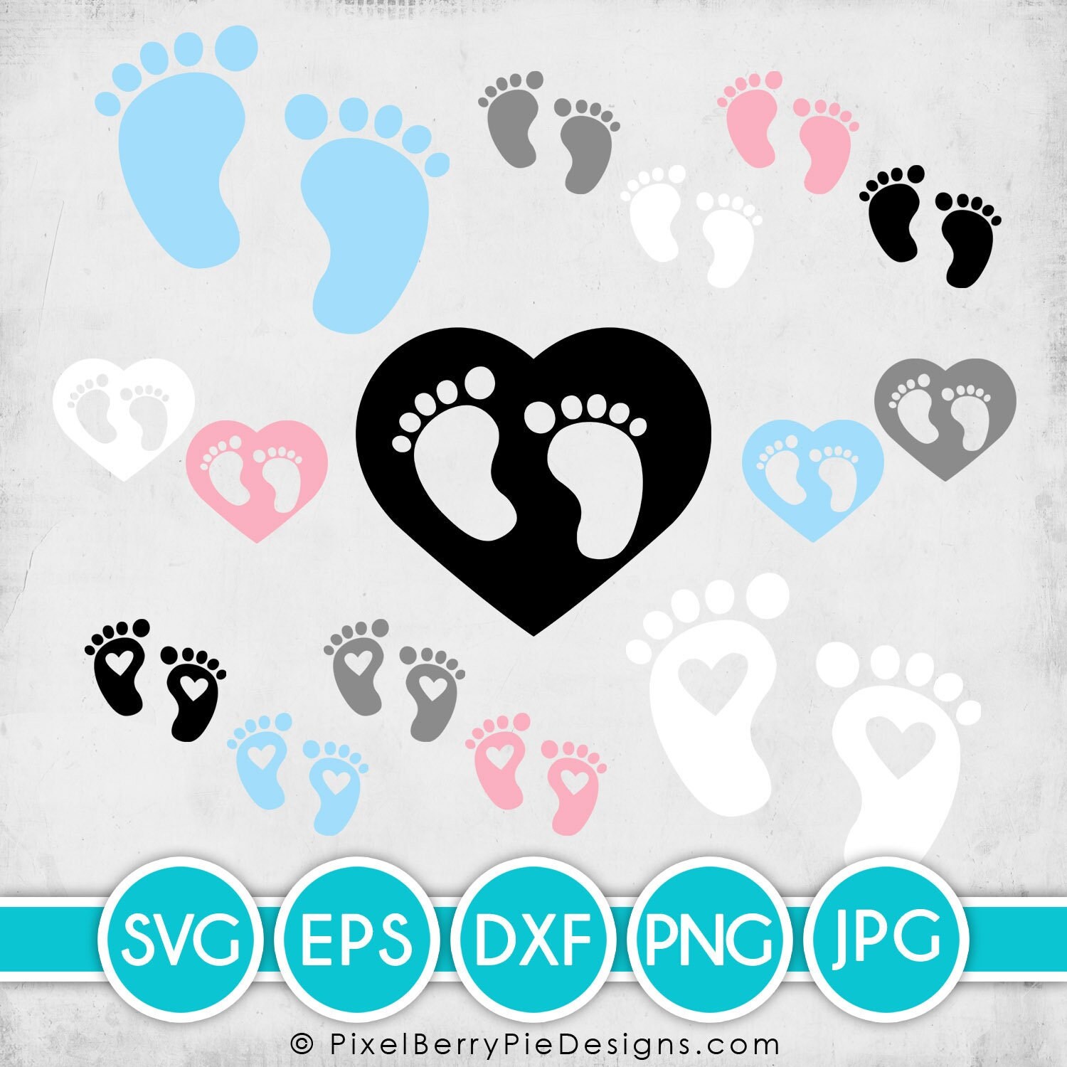 Baby Feet / Footprints vector Svg Eps Dxf Png Jpg File | Etsy UK