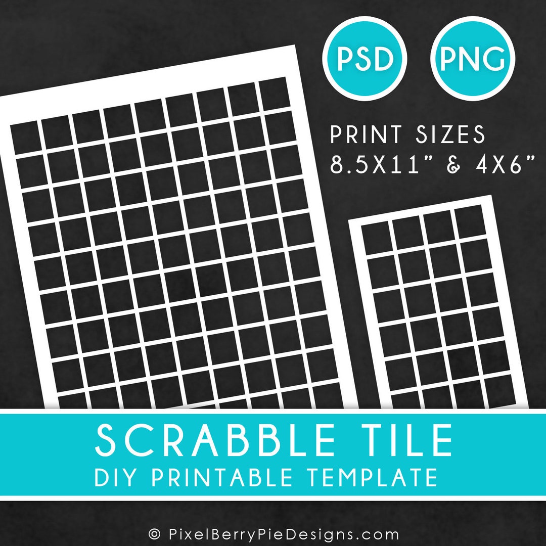 DIY Collage Sheet Printable - 1 Inch Scrabble Tiles (instant Download ...