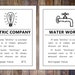 Monopoly Utilities Property Card, 8x10 Art Print // Water & Electric ...